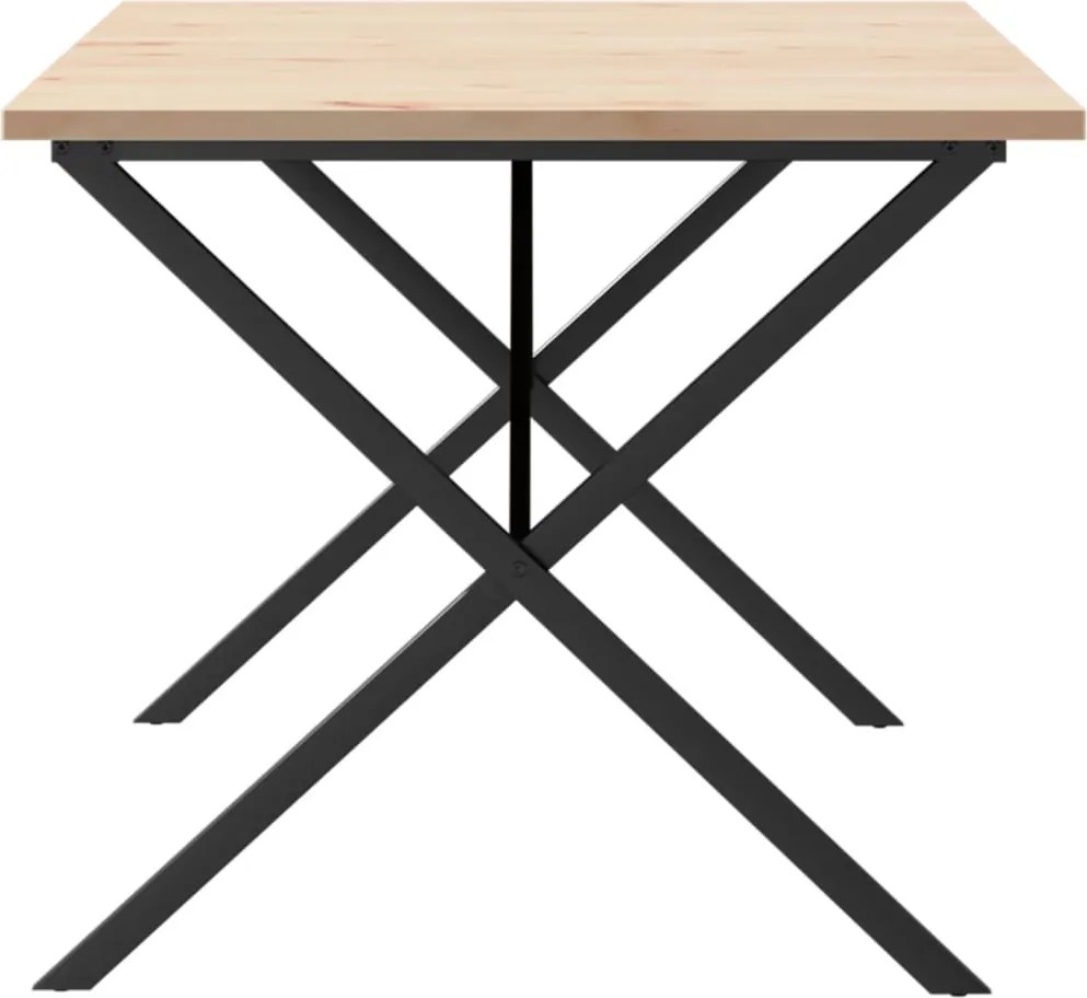 Jídelní stůl s X rámem 180 x 90 x 75,5 cm borové dřevo a ocel 3282766