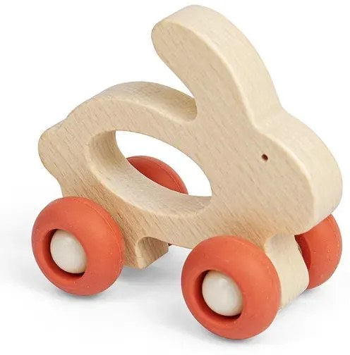 Bigjigs Toys Zvířátko na kolečkách Králíček