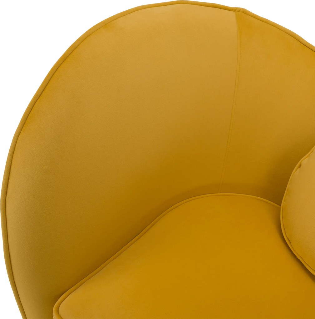 Designové křeslo, žlutá Velvet látka/gold chrom zlatá, EZIO