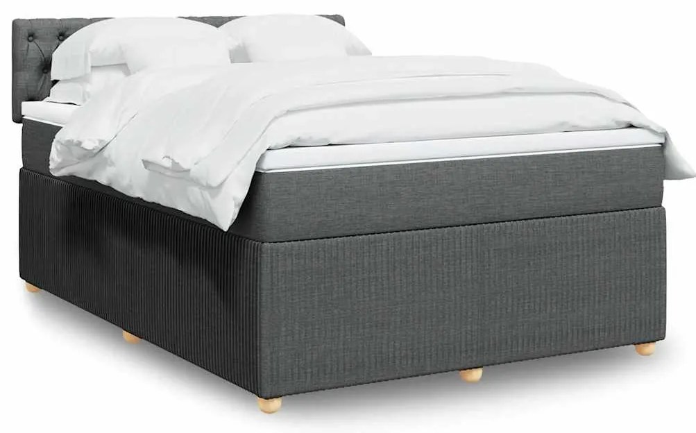 Box spring postel s matrací tmavě šedá 160x200 cm textil 3287515