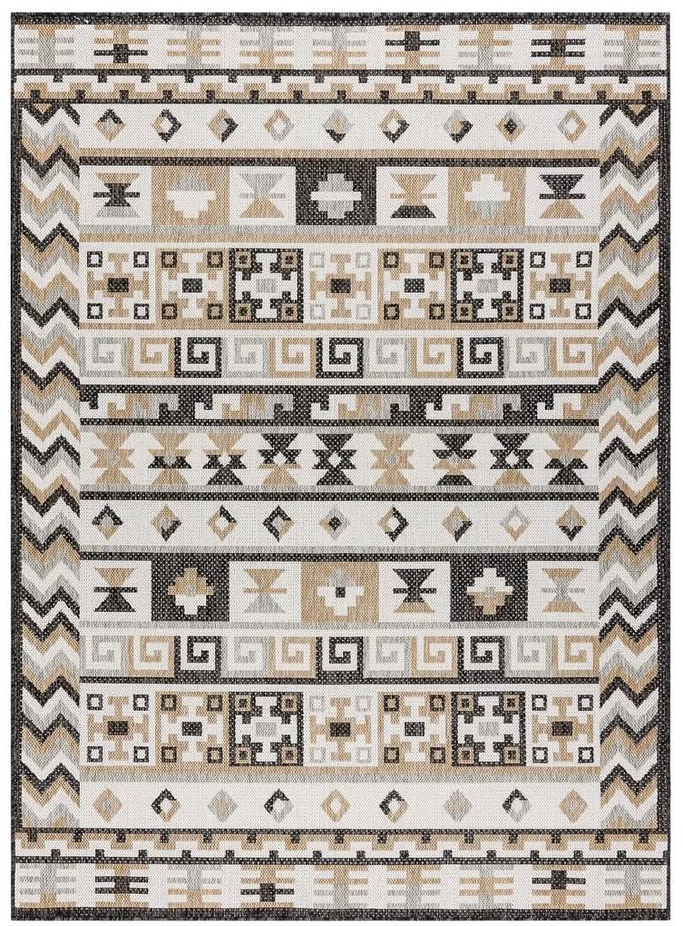 Dywany Łuszczów Kusový koberec Cooper Sisal Aztec 22218 ecru/black ROZMĚR: 140x190