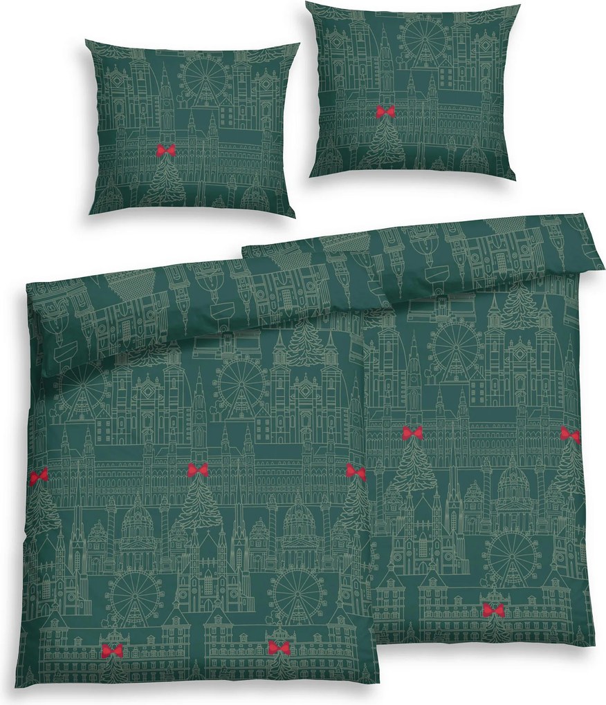 XXXLutz POVLEČENÍ, flanel, smaragdově zelená, 140/200 cm Florella - Povlečení - 004388024102