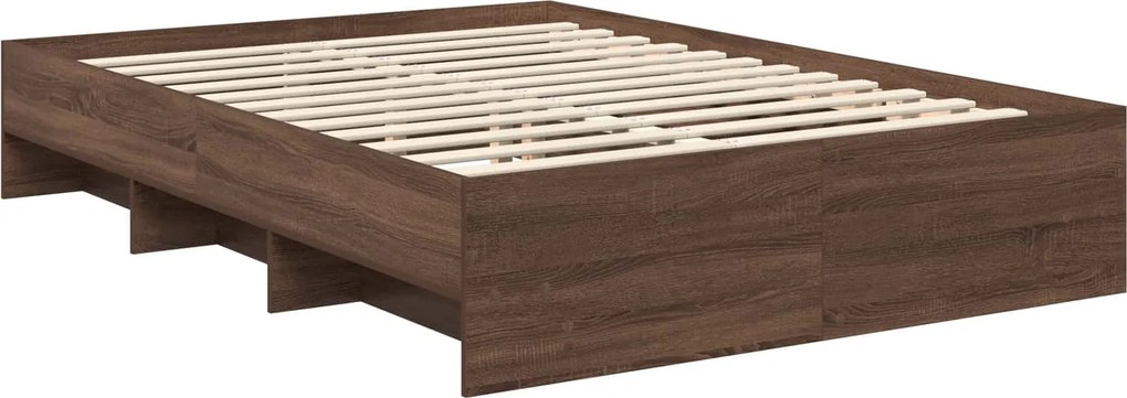 Rám postele s čelo Hnědý dub 150 x 200 cm Kompozitní dřevo 3408843