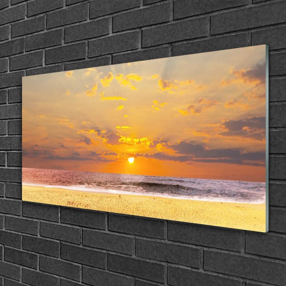 Obraz na skle Moře Pláž Slunce Krajina 100x50 cm
