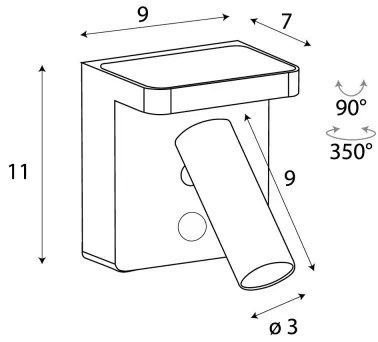 MAXLIGHT W0374 - LED Nástěnné bodové svítidlo LOFER LED/7W/230V černá