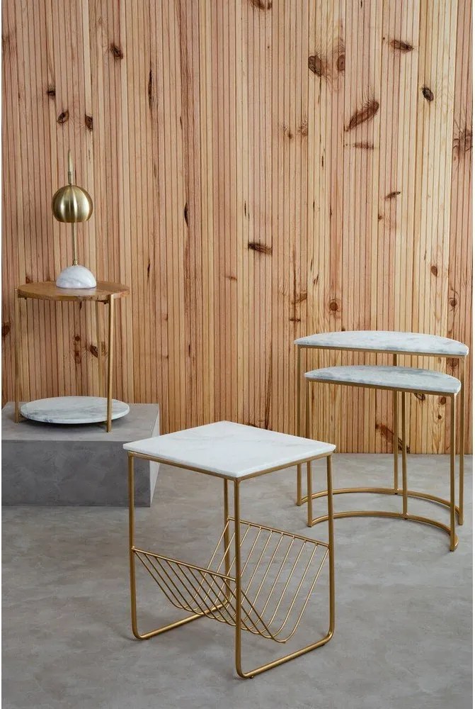 Odkládací stolek s mramorovou deskou 40x40 cm Mandoli – Premier Housewares