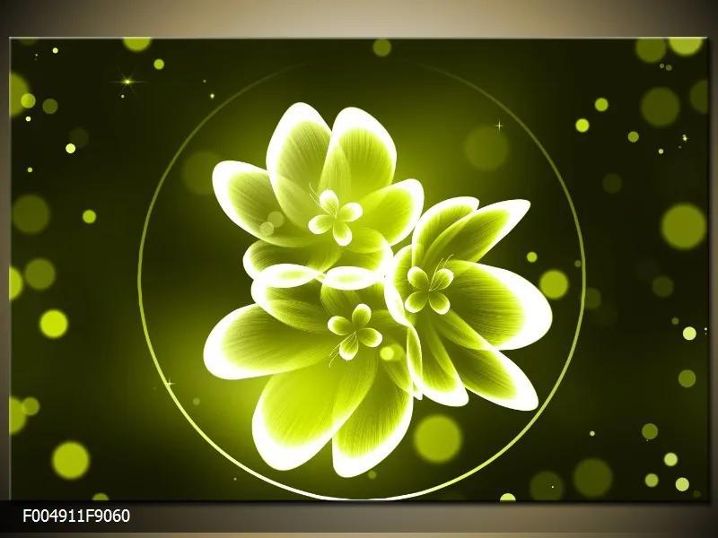 Obraz na plátně Zelené květy 2, Obdélník 90x60cm 1520 Kč