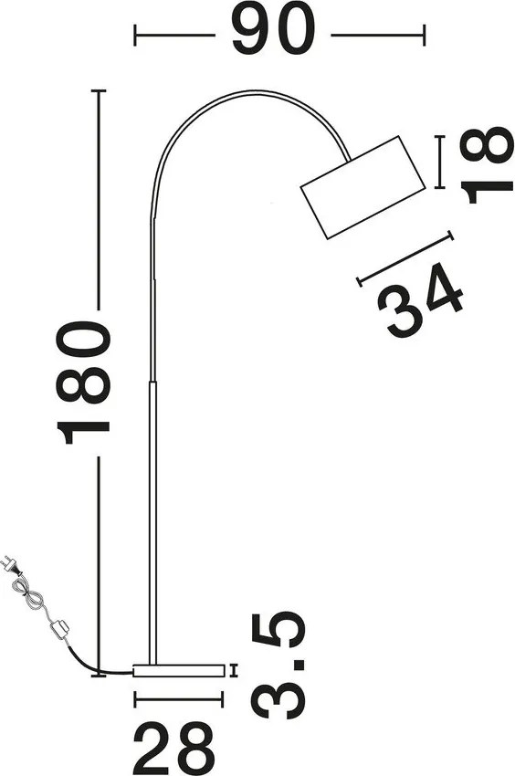 Bílá kamenná stojací lampa (výška 180 cm) Sama – Nova Luce