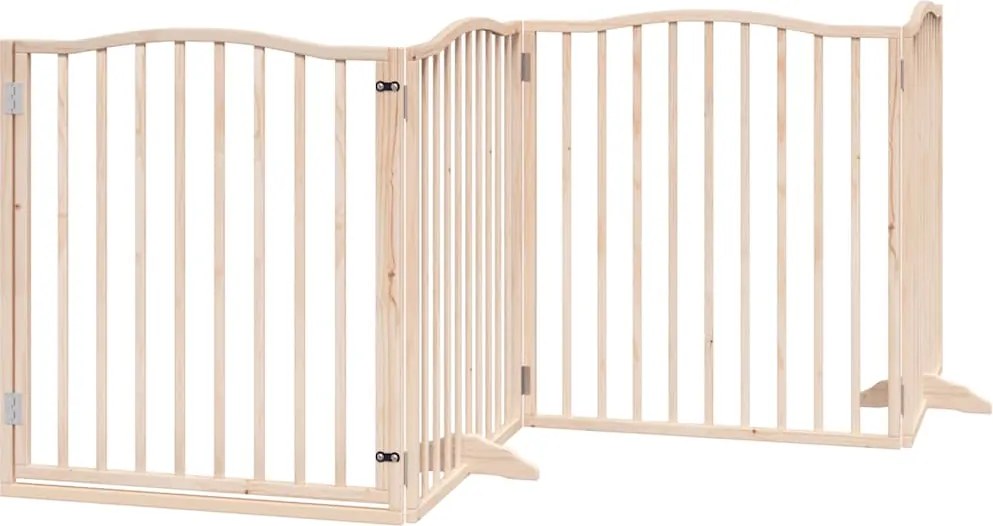 Zábrana pro psy s dvířky skládací 12 panelů 960 cm topol 3155616