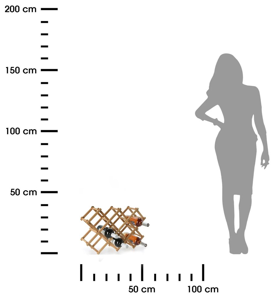 STOJAN NA VÍNO WOOD 36,5X16,5X54,5 CM BAMBUS