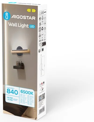 Aigostar - LED Nástěnné svítidlo LED/6,5W/230V 6500K