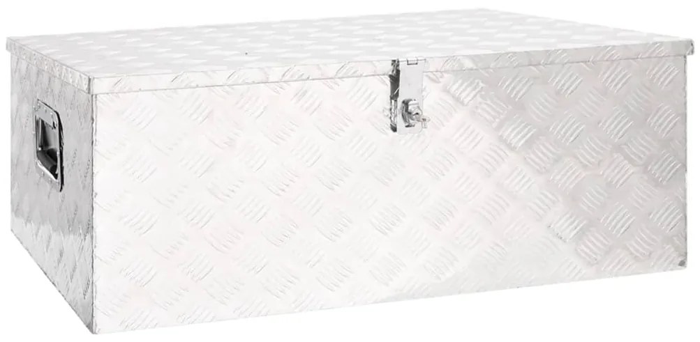 Úložný box stříbrný 100 x 55 x 37 cm hliník 152256