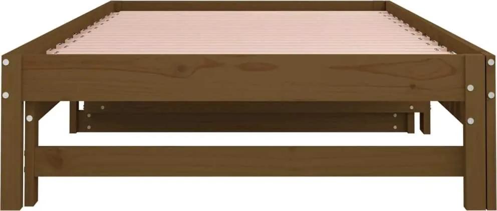 vidaXL Válenda s přistýlkou 80 x 200 cm masivní borovice [820435] Barva: Voskově hnědá