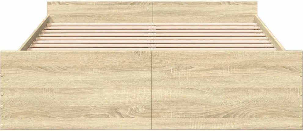 Rám postele se zásuvkami dub sonoma 150x200 cm kompozitní dřevo 3280288