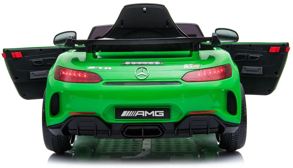 Dětské elektrické autíčko s dálkovým ovládáním BestBerg BBCC-10G – Mercedes-Benz AMG GT R / nosnost 25 kg / Li-Ion baterie / zelená