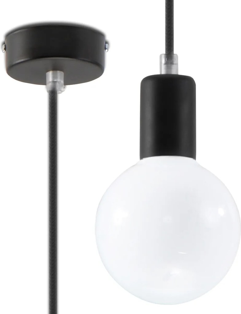 Sollux Lighting Závěsné svítidlo EDISON černé