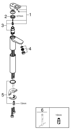 GROHE 23764000 - Umyvadlová baterie BAULOOP DN 15 lesklý chrom