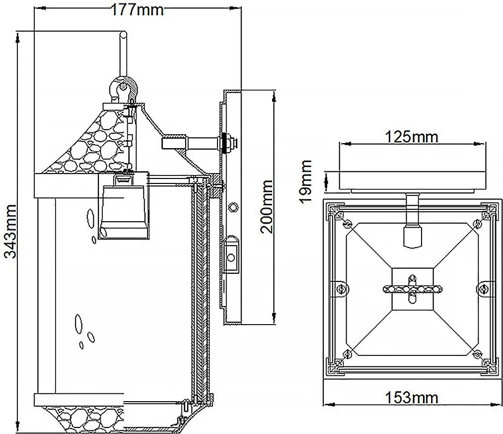 Elstead SPRINGFIELD S černá venkovní lucerna IP44/1×E27/34 cm