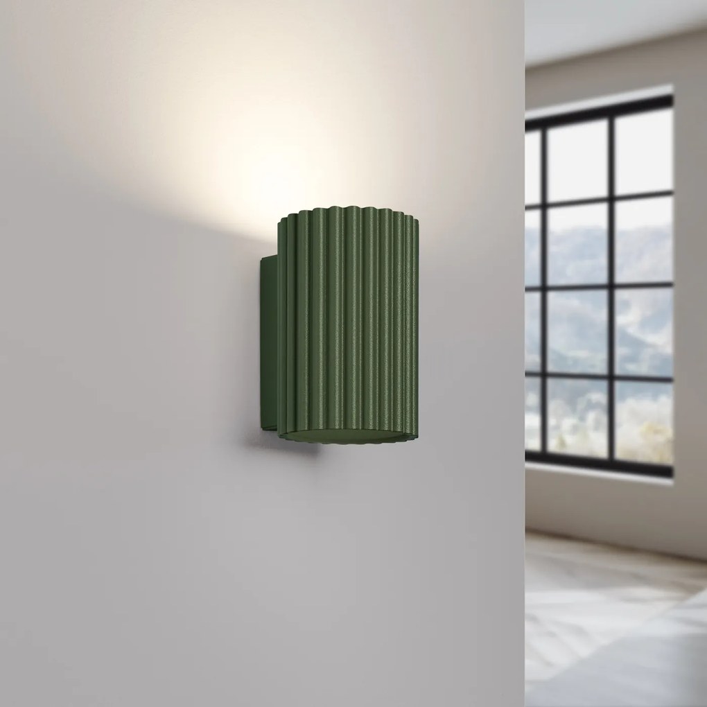 Sollux Lighting Nástěnné svítidlo KARBON 10 olivově zelené