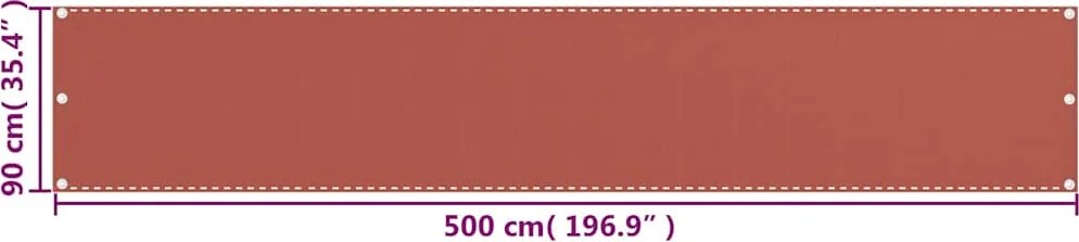 Balkonová zástěna terakota 90 x 500 cm HDPE 310950