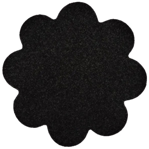 Vopi koberce Květinový koberec Eton černý - 120x120 kytka cm