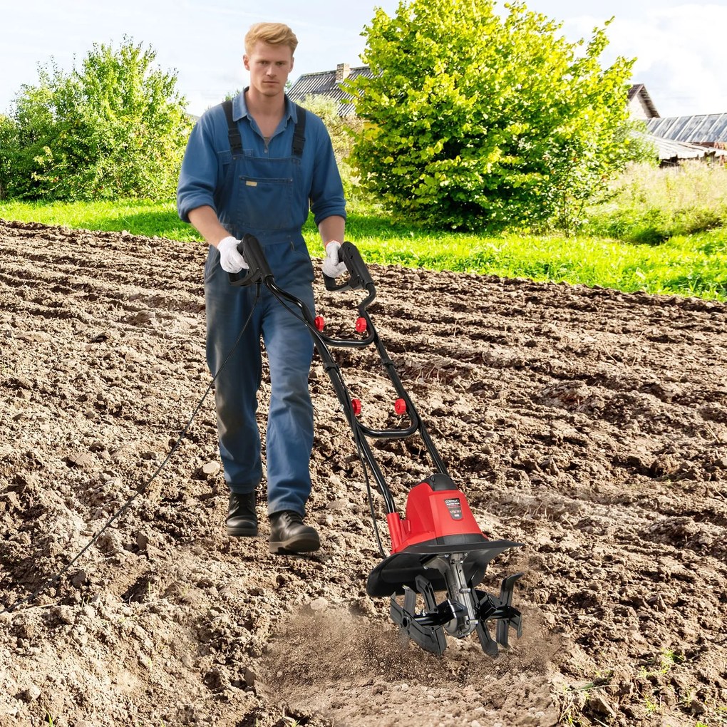 Costway Elektrický kultivátor 750 W | Pracovní šířka 32 cm | Pracovní hloubka 22
