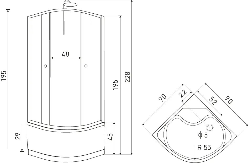 MEGA AKCE dnes - Sprchový box  KAROLINA white 90x90x225