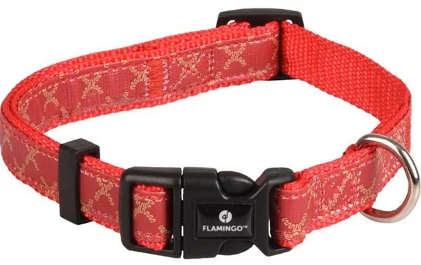 Obojek nylon Odin červený 2x40-55cm Flamingo