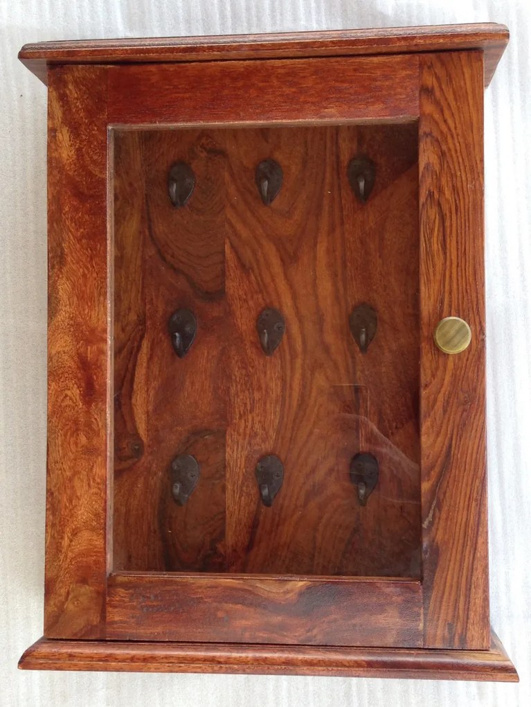 Skříňka na klíče Jali 30x45x10 z indického masivu palisandr, Only stain