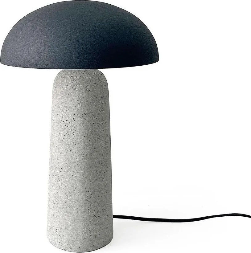 Šedá betonová stolní lampa s kovovým stínidlem (výška 39,5 cm) Delphine – Bizzotto Biano.cz