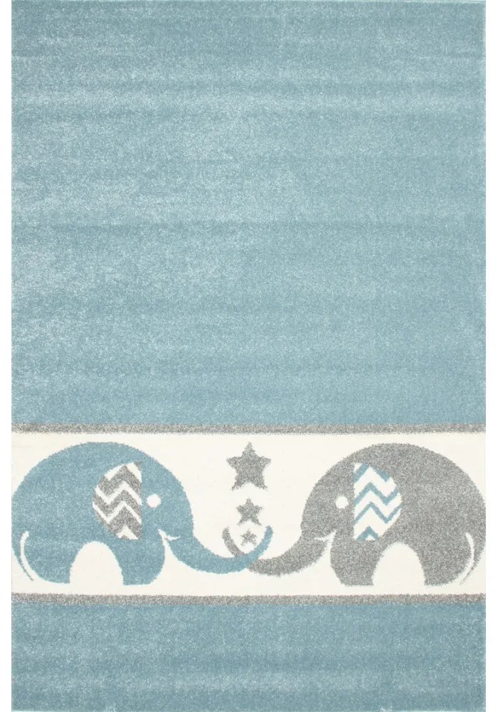Dětský kusový koberec Sloníci modrý, Velikosti 100x150cm