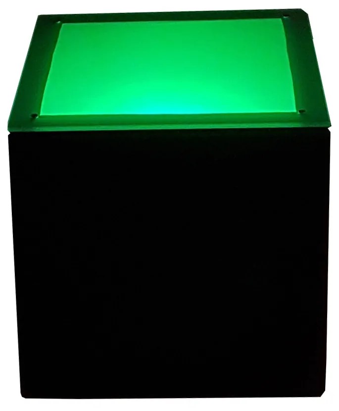 Svítící nábytek LED Stolek se sklem BLACK - Sleva