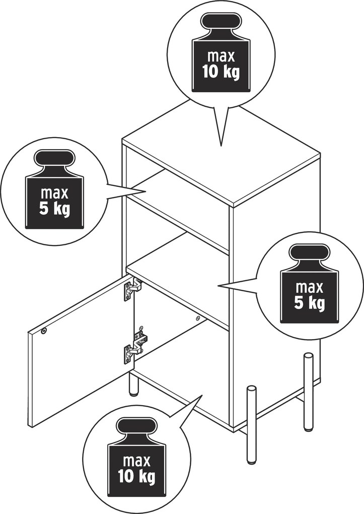 Tchibo - Koupelnová skříňka s dřevěnou dýhou - barva: hnědá