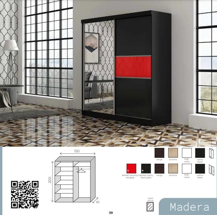 Arkos Šatní skříň Madera Kombinace barev: Černá + černá