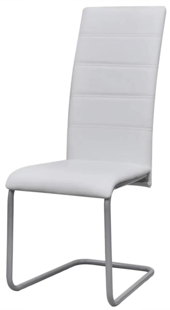 Konzolové jídelní židle 6 ks bílé umělá kůže,  272419