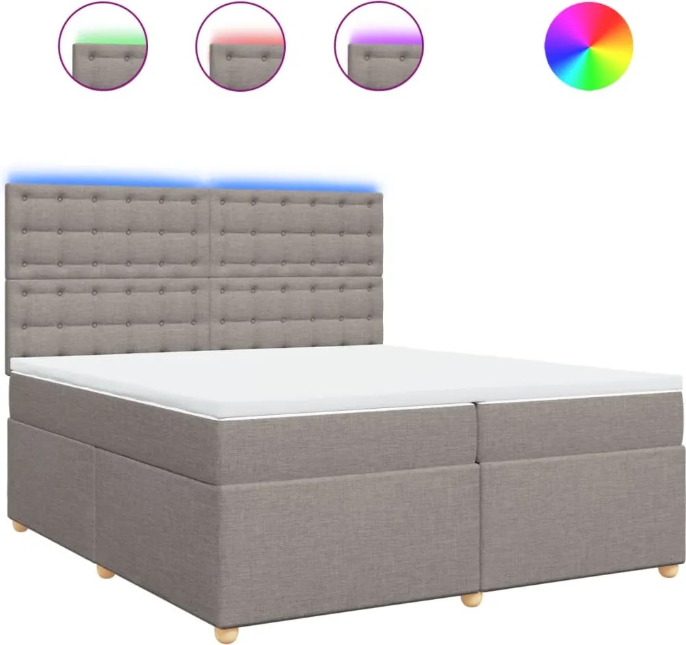 Box spring postel s matrací taupe 200x200 cm textil 3293705