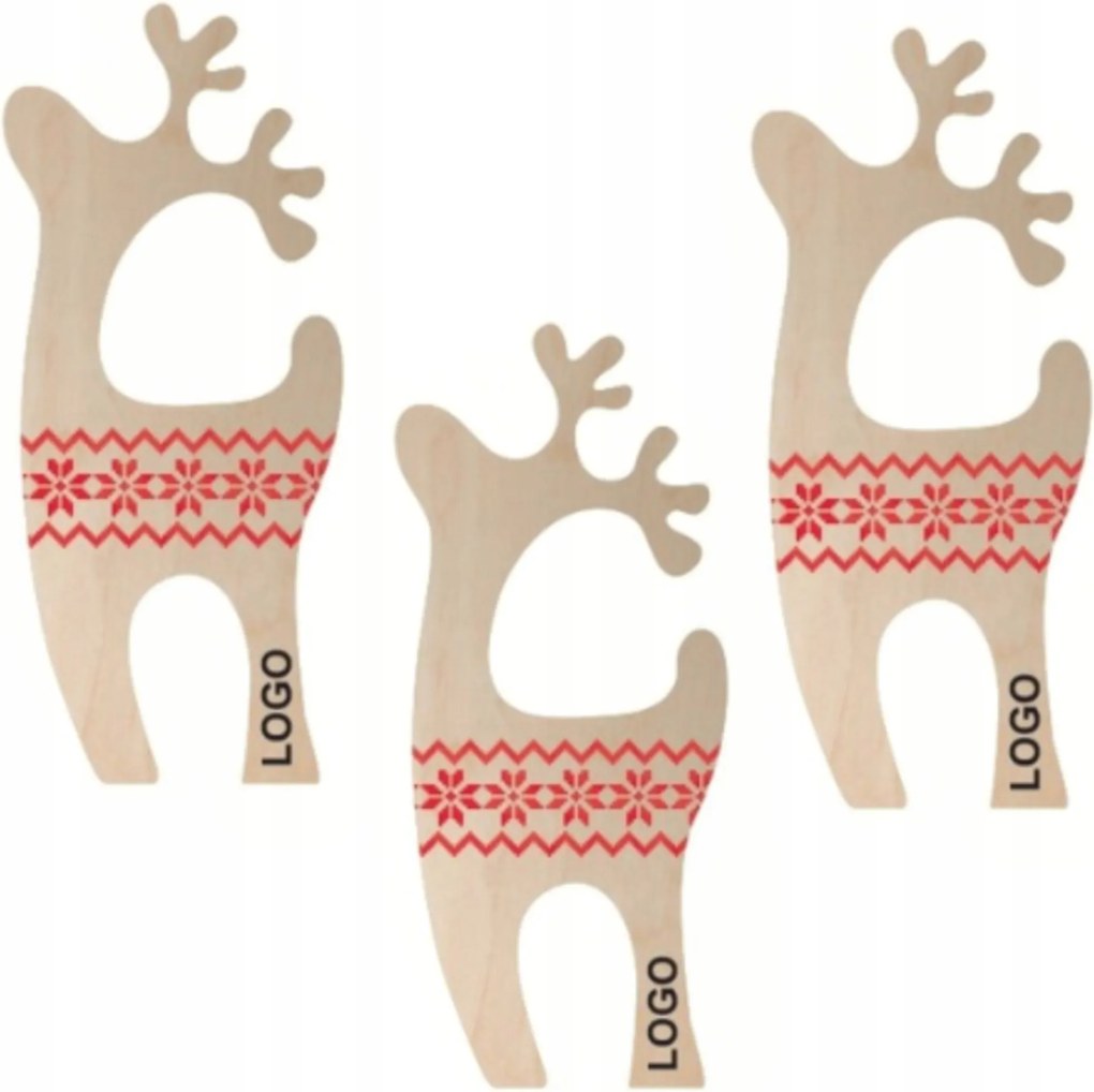 Sada 3 ks Sobí dřevěné S Logem Firmy Scandi jelínek Z71