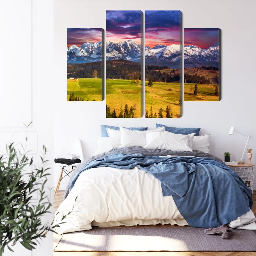 Vícedílný obraz Krajina S Polskými Tatrami 3D Nedostatek Nedostatek Plátno Canvas 120x90