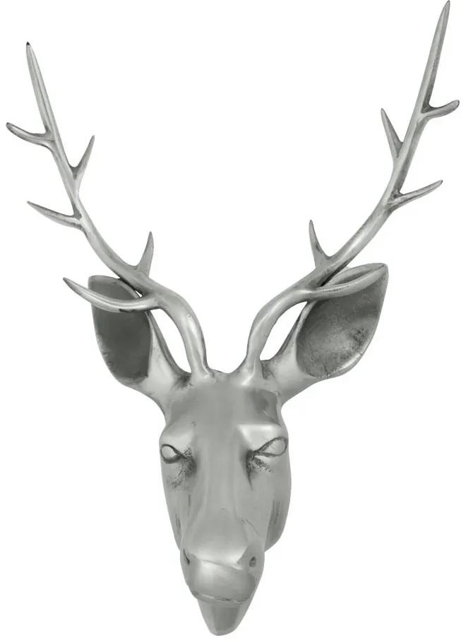 Sříbrná nástěnná dekorace hlava jelena Deer L - 45*30*65cm
