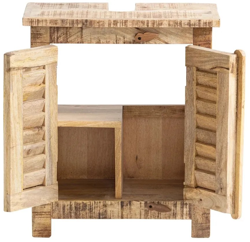 furniture-nabytek.cz - Masivní skříňka pod umyvadlo Carino z mangového dřeva, lakovaná, hnědá – 52×30×60 cm