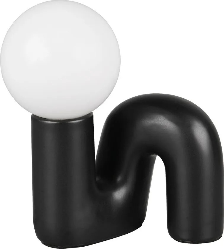 Černá keramická stolní lampa (výška 21,5 cm) Quinn – Reality Biano.cz