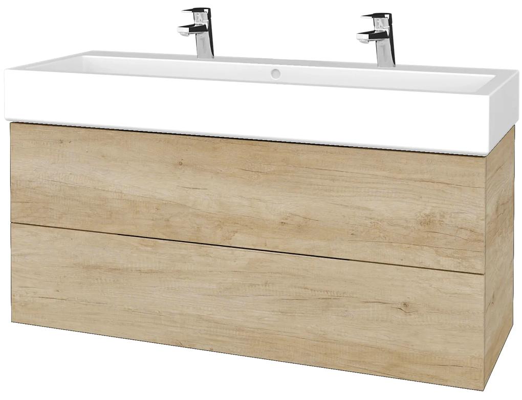 Dřevojas Koupelnová skříň VARIANTE SZZ2 120 Varianta: N01 Bílá lesk / M05 Béžová mat