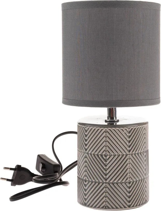 Šedá keramická stolní lampa s textilním stínidlem (výška 27 cm) Anita – Dakls