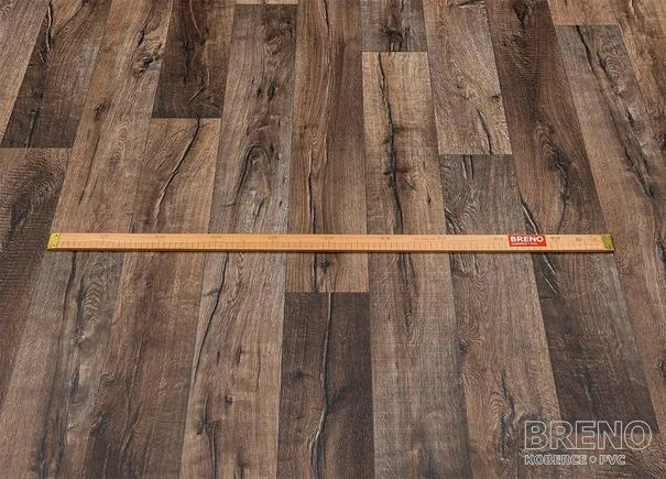 Breno PVC MAXIMA PLUS Hunter Oak S44 – tmavé dřevo, šíře 400 cm