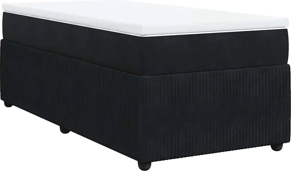 Box spring postel s matrací černá 80 x 200 cm samet 3285604