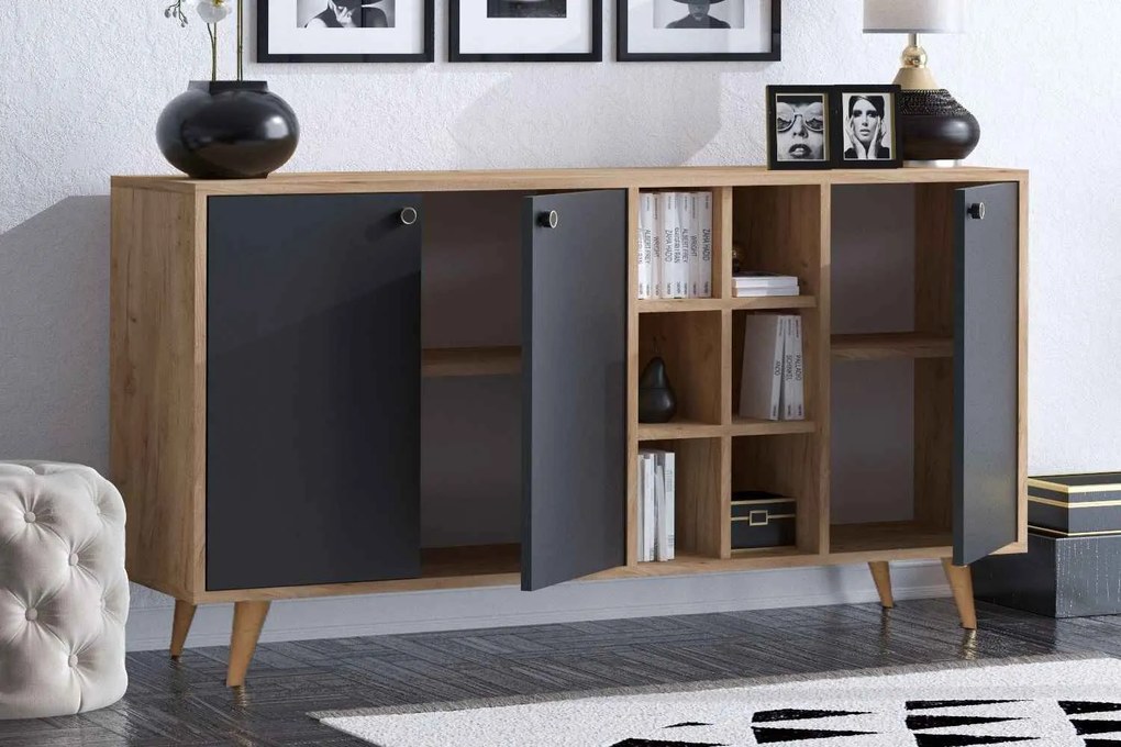 Designová komoda Cadilyn 140 cm černá