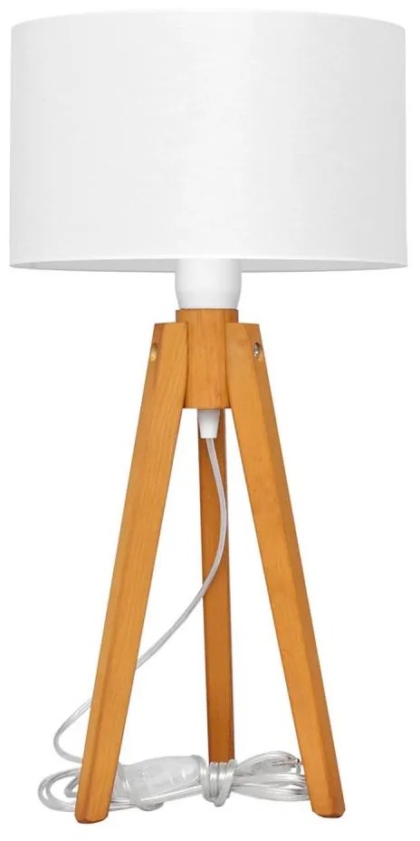 Stolní lampa ALBA 1xE27/15W/230V bílá/dub