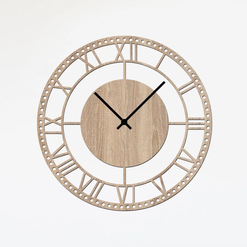 dřevo života Nástěnné dřevěné hodiny BIG BANG Barevný vzor: Bílá, Velikost hodin: 50x50