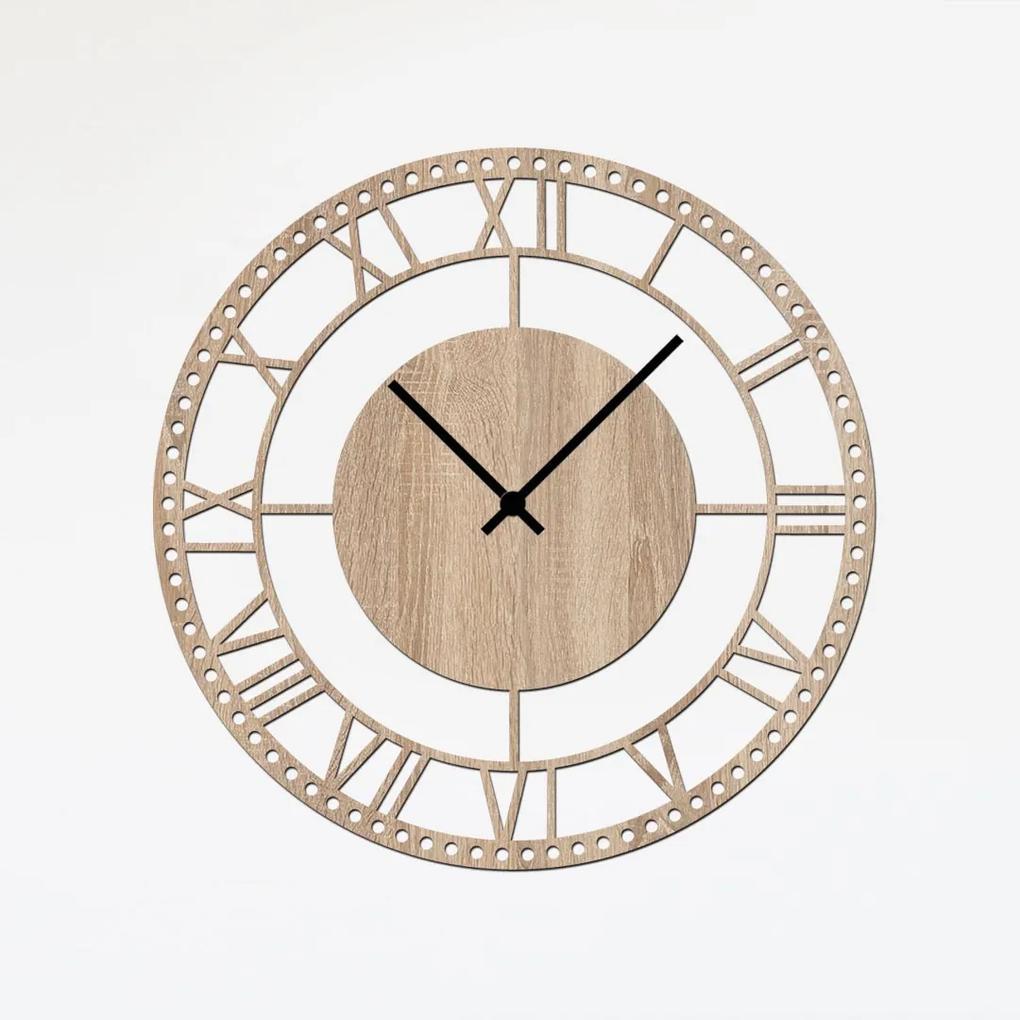 dřevo života Nástěnné dřevěné hodiny BIG BANG Barevný vzor: Horský dub, Velikost hodin: 40x40