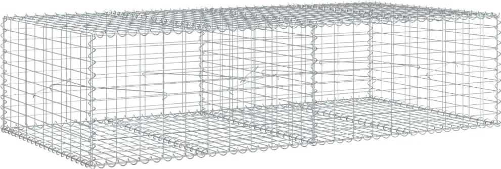 Gabionový koš s víkem 200 x 100 x 50 cm pozinkované železo 3295179